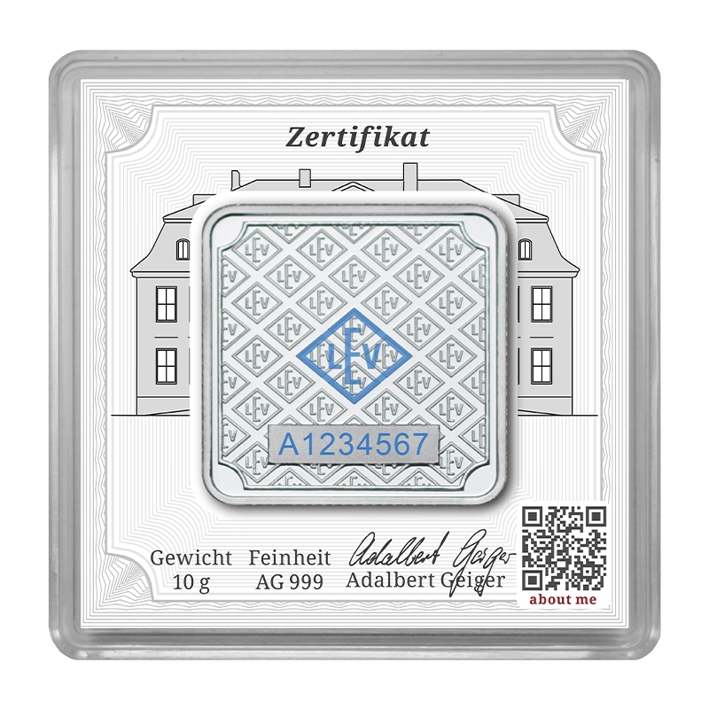 Silver Bar Geiger original - 10 g .999 square in capsule | 1123752