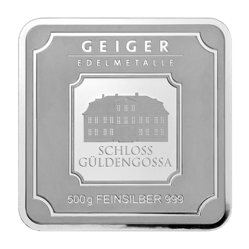 Silberbarren Geiger original - 500 g gegossen quadratisch .999 ...