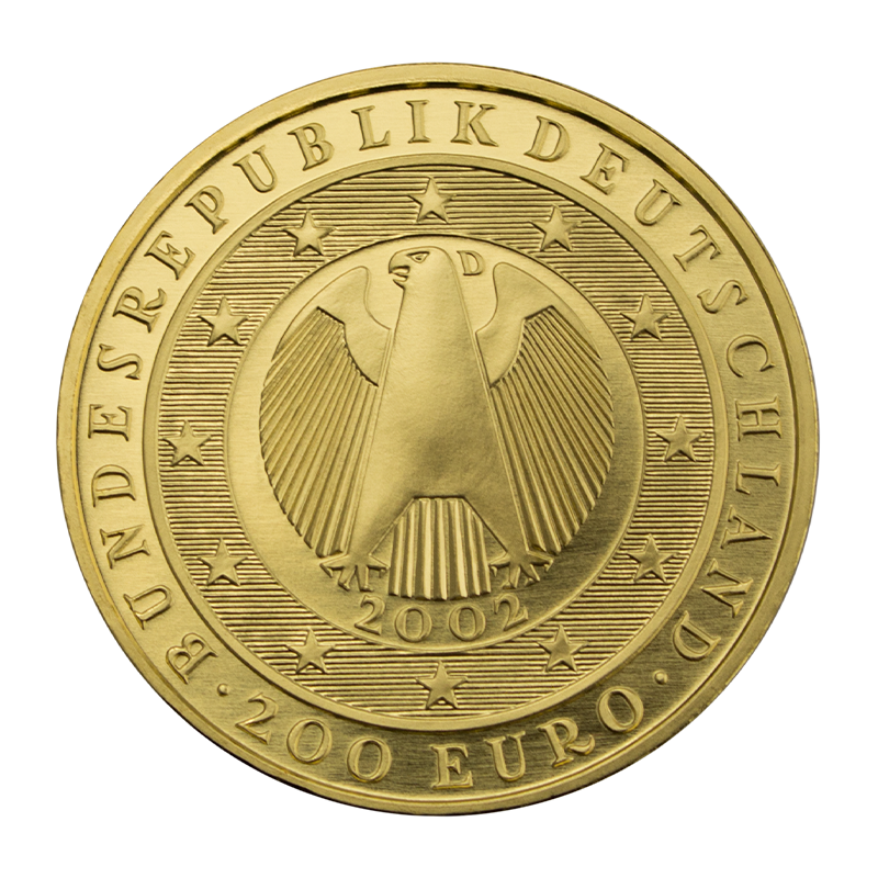 200 Euro Goldmünze "Euro-Einführung" 2002 - Deutschland 1 oz Goldmünze ...