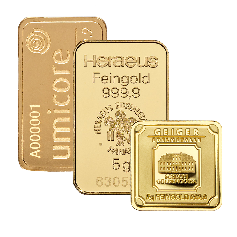 Buy gold bars: Quality-tested gold bars from 1g to 1000g