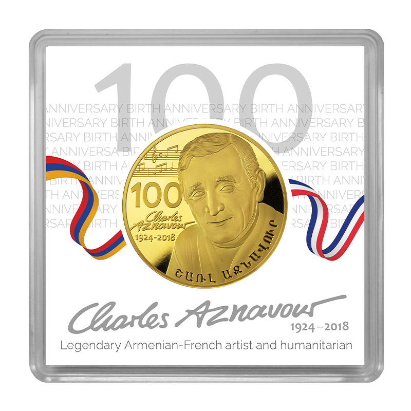 Charles Aznavour Gold- und Silbermünze zum 100. Geburtstag